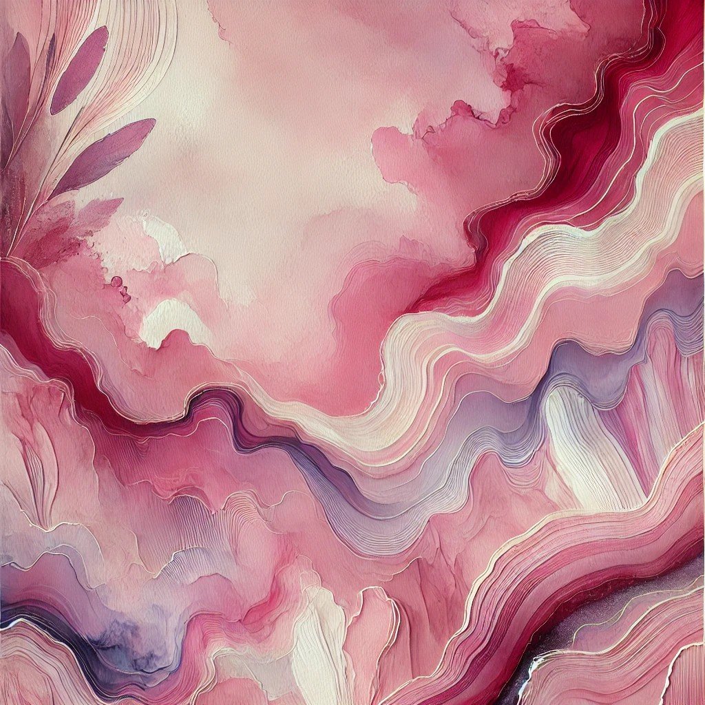 Magenta Fluted Wall Art Painting - 32"